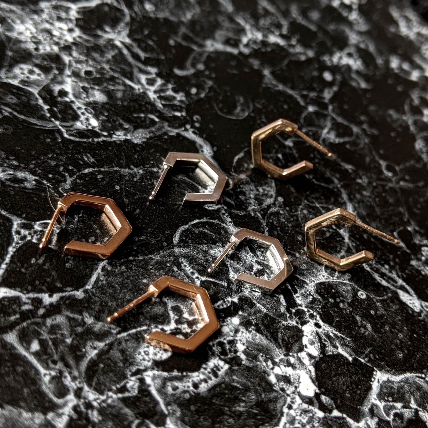 HEX Hoop Studs – Liane Vaz Designs