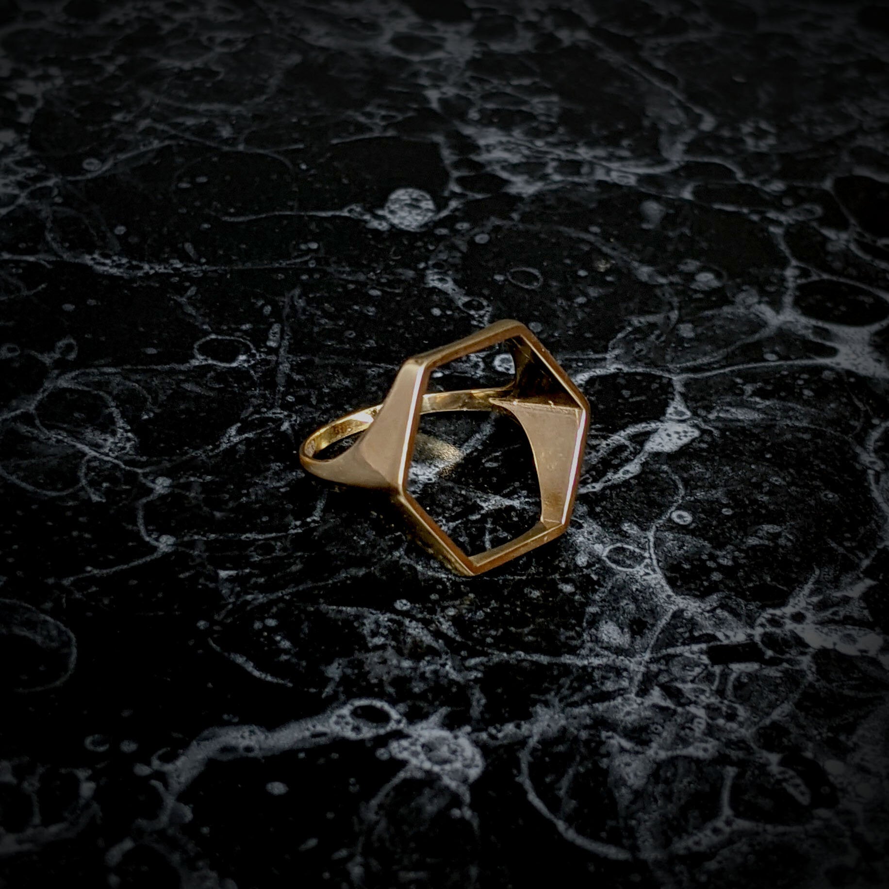 HEX Large Open Ring – Liane Vaz Designs